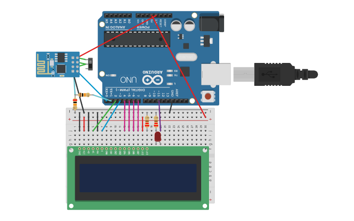 Circuit design ESP8266 Temperature Weather Station - Tinkercad