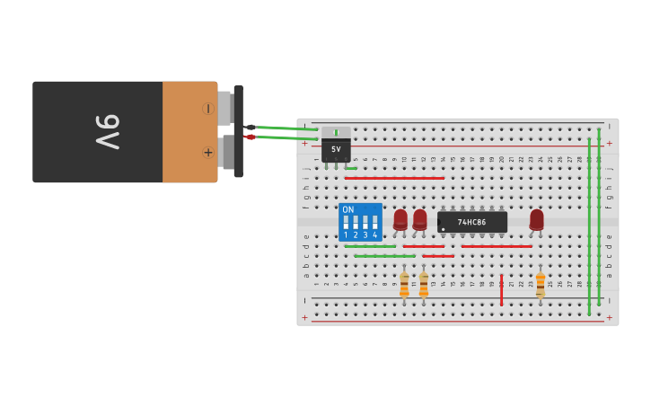 Circuit design 7486 - Tinkercad