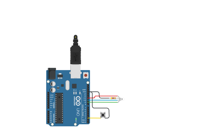 Circuit design RGB Interrupt | Tinkercad