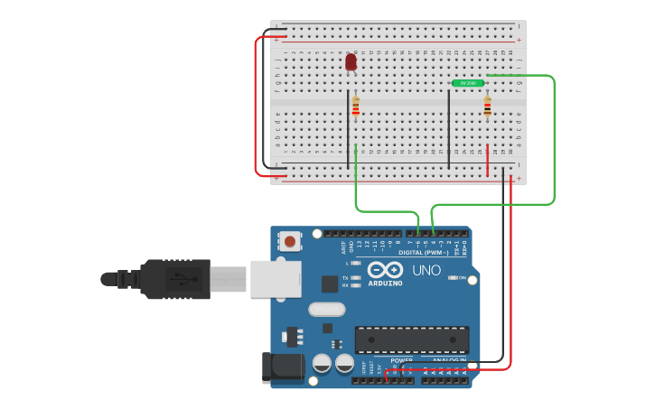 Circuit Design Tilt Sensor Tinkercad