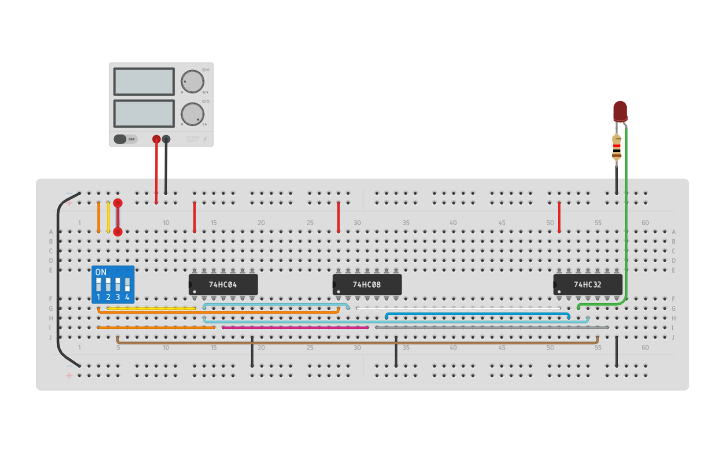Circuit design Basic Gates - Tinkercad