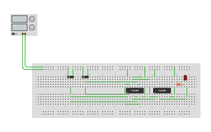 Circuit design NAND GATE AS A UNIVERSAL GATE (ENOR GATE) | Tinkercad
