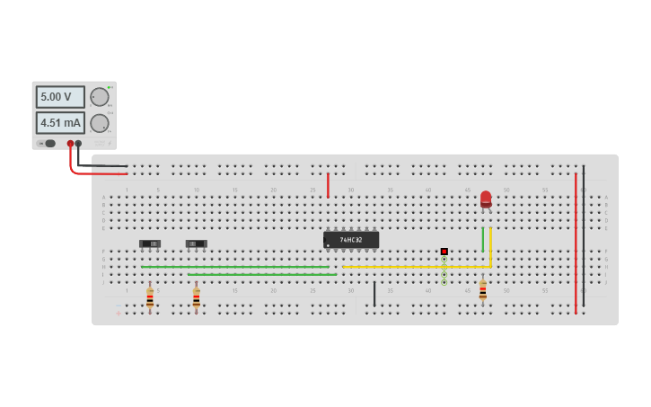 Circuit design OR gate - Tinkercad