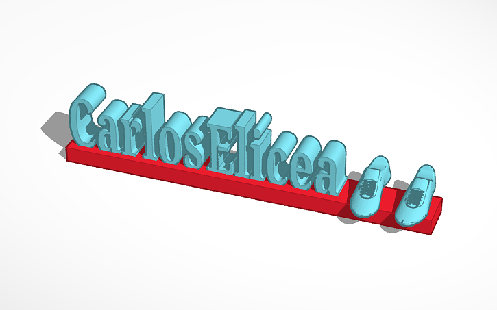 3D design name plate - Tinkercad