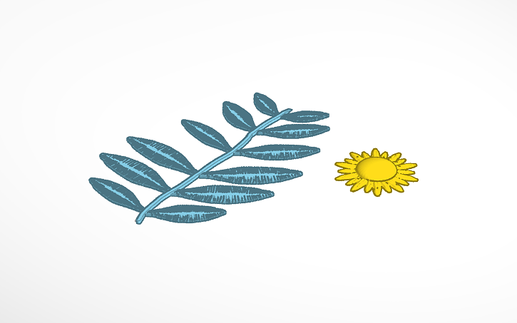 3D design leaves on branch - Tinkercad