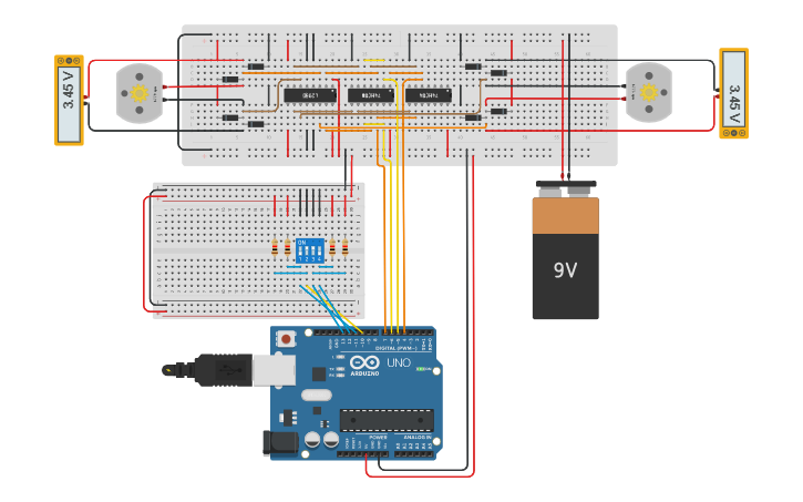 Circuit design 05 line tracking - Tinkercad