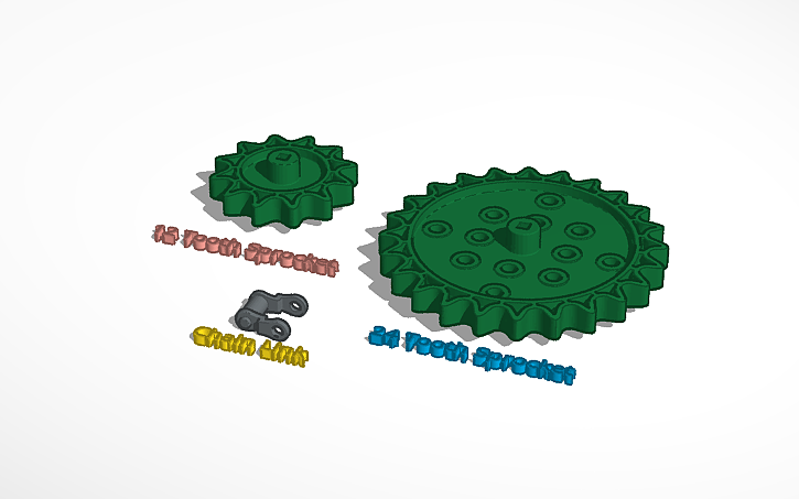 3D design Parts for PLTW Chain Drive - Tinkercad