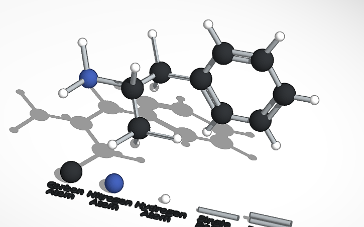 3D design C9H13N | Tinkercad