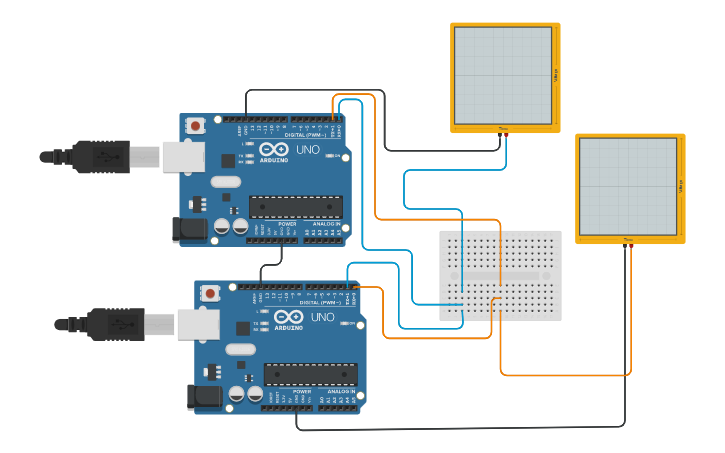 Circuit design serial communication with Arduino - Tinkercad