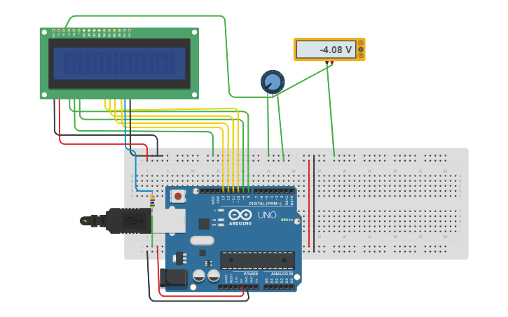 Circuit design LCD - Tinkercad