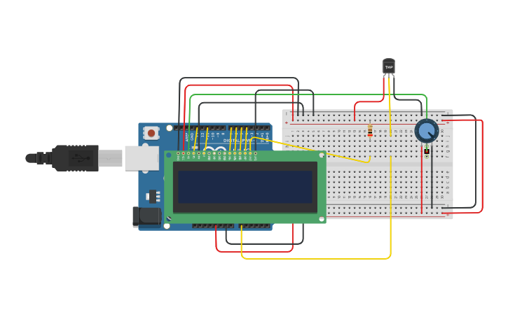 Circuit design Copy of TEMPERATURE MEASURE - Tinkercad