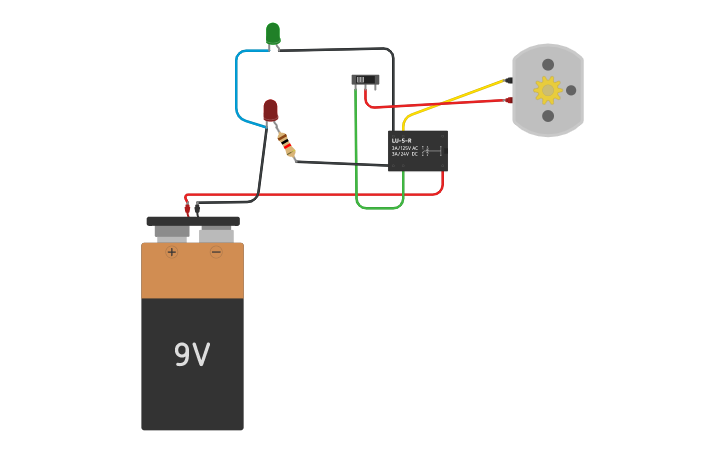 Circuit design short circuit prevention using relay - Tinkercad
