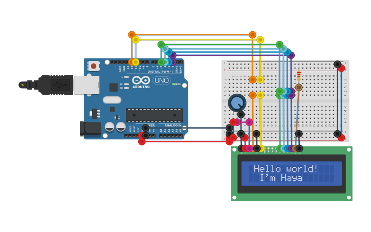 Circuit design LCD - Tinkercad