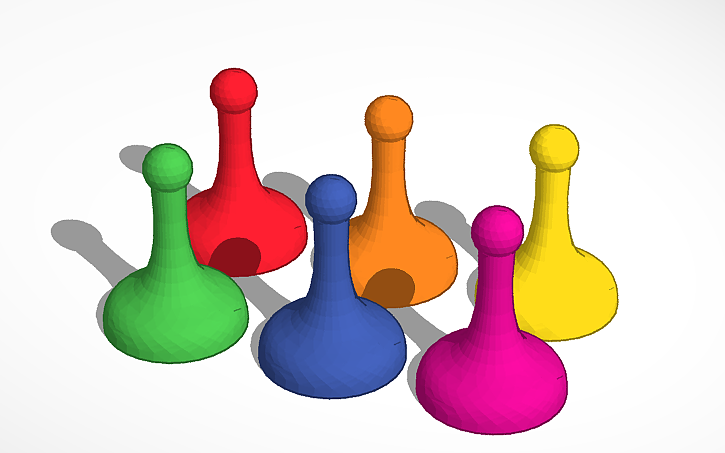 3D design Board Game Player Pieces - Tinkercad