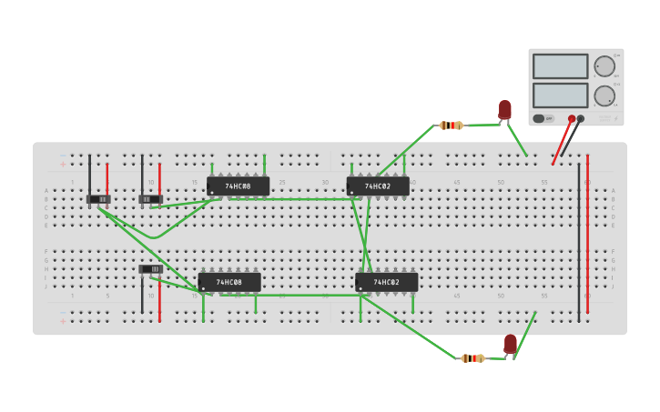 Circuit design RS Flip flop 41220300553 - Tinkercad