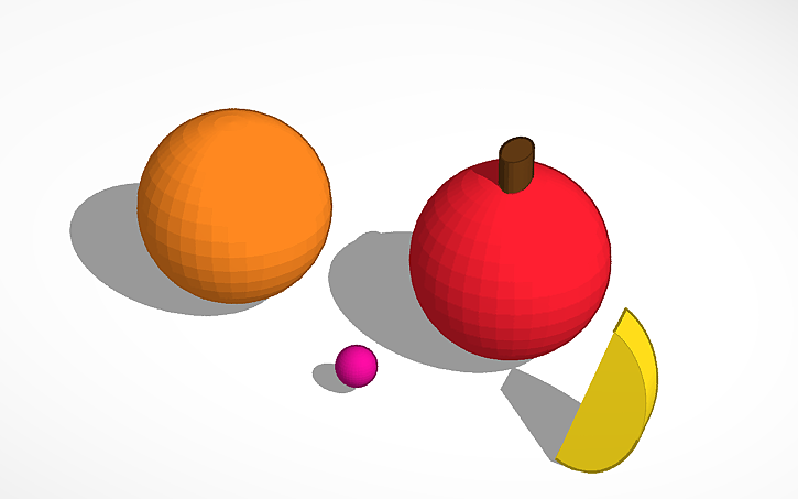 3D design fruits - Tinkercad