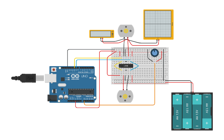 Circuit design dc motor potentiometer - Tinkercad