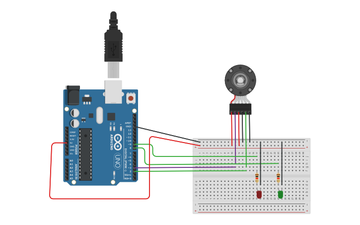 Circuit design LAB9 - ENCODER+DC MOTOR - Tinkercad