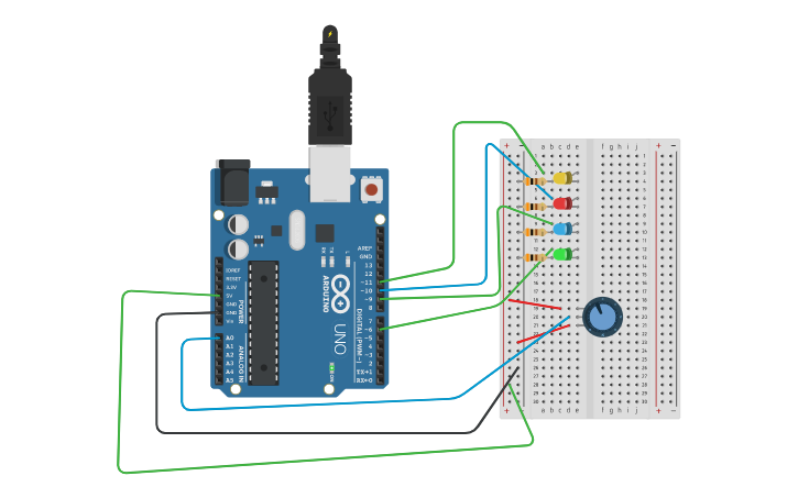 Circuit design L7 Arduino | Tinkercad