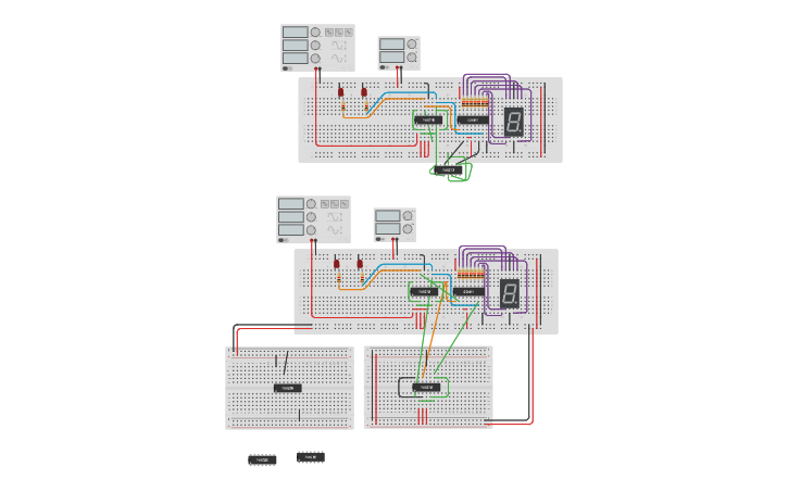 Circuit design 0-4 7473 - Tinkercad