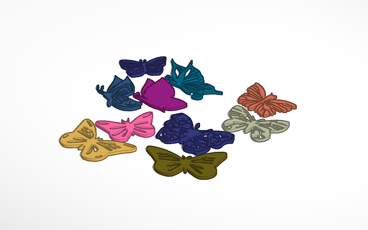 3D design schmetterling butterfly - Tinkercad