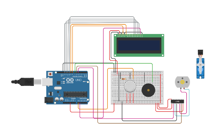 Circuit design sensor gas - Tinkercad