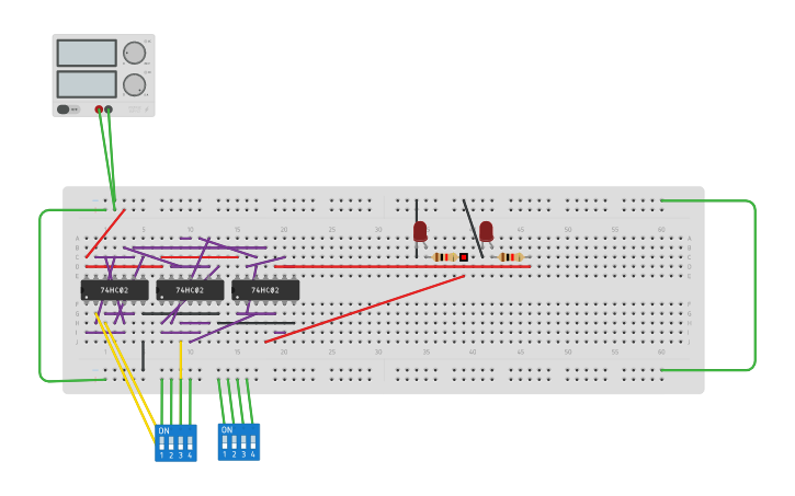 Circuit design full subtractor using nor | Tinkercad