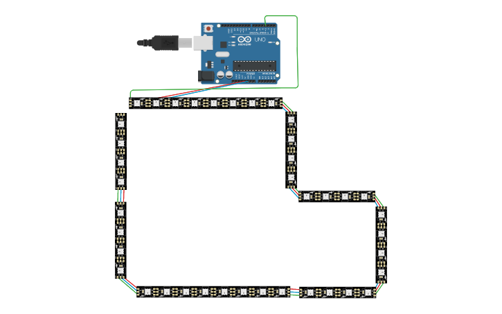 Circuit design Secuencia de NeoPixel - Tinkercad
