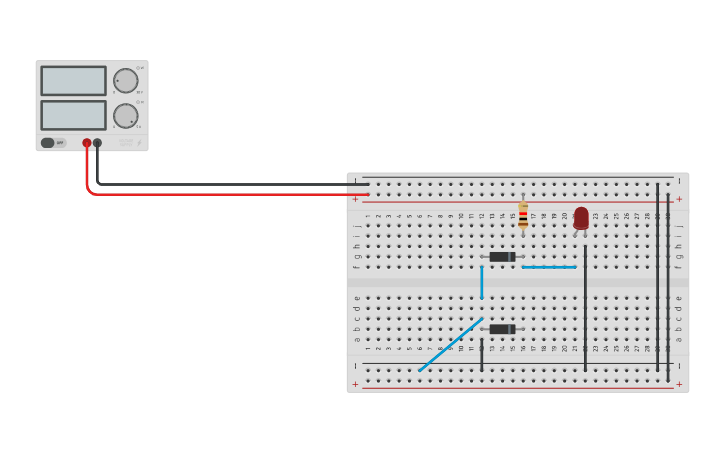 Circuit design DRL NOT Gate - Tinkercad