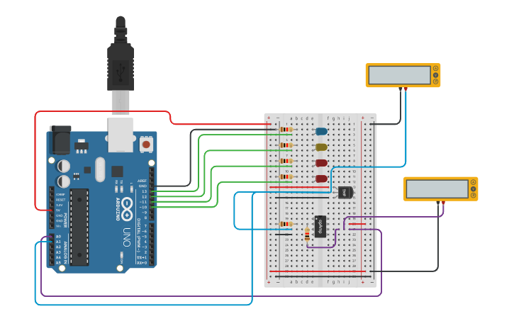 Circuit design Temperature Sensor - Tinkercad
