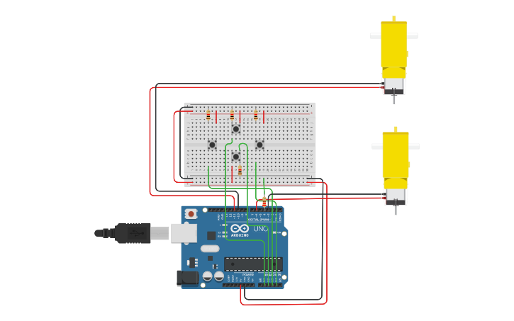 Circuit design tinkercad vehiculo 4x4 | Tinkercad
