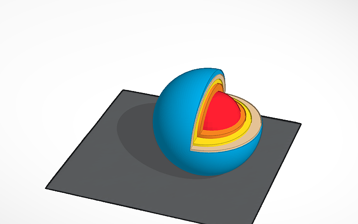 3D design Earth layers - Tinkercad