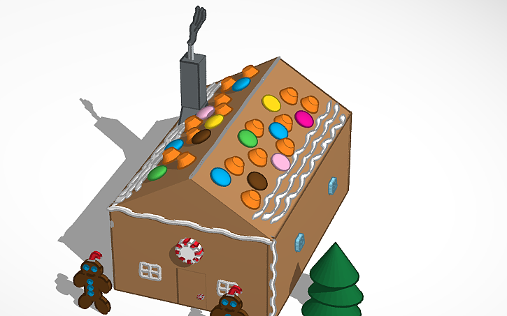3D design gingerbread house - Tinkercad