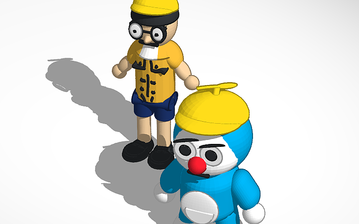 3D design Nobita y Doraemon - Tinkercad