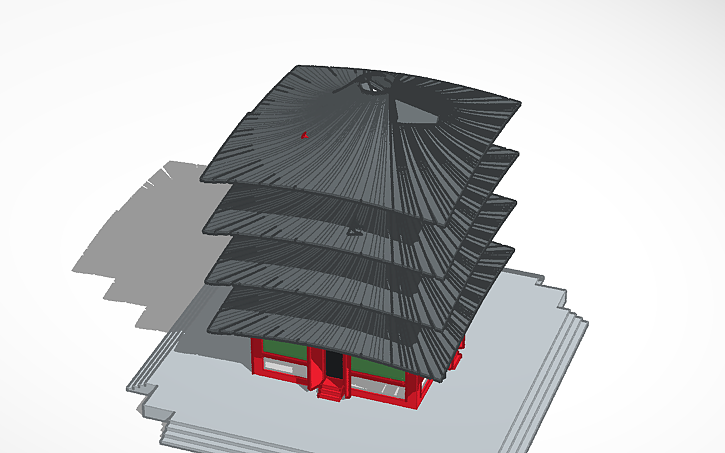 3D design pagoda - Tinkercad