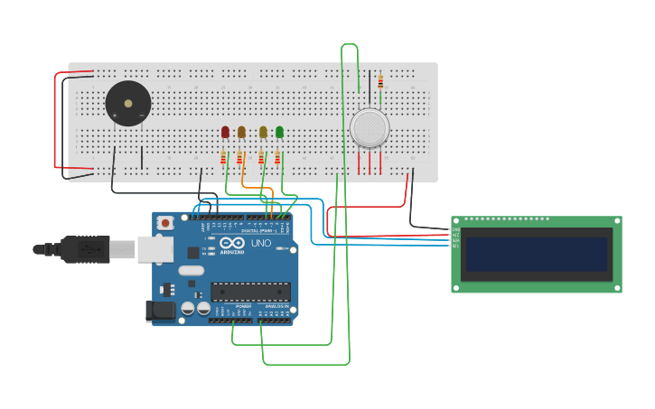 Circuit design AIR QUALITY - Tinkercad