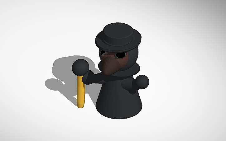 3D design spooky little plague doctor - Tinkercad