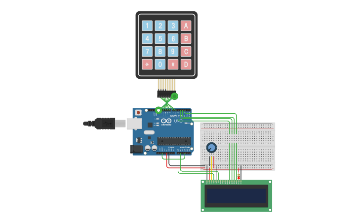 Circuit design Countdown Timer Keypad LCD - Tinkercad