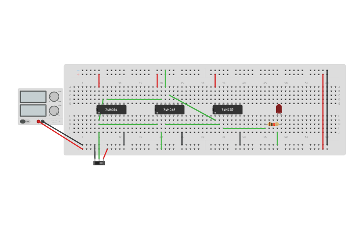 Circuit design 2:1 Multiplexer - Tinkercad