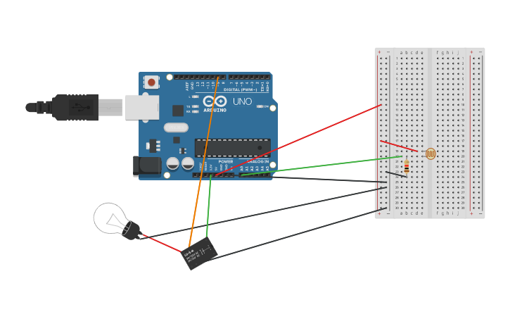 Circuit design Ldr Com lampada | Tinkercad