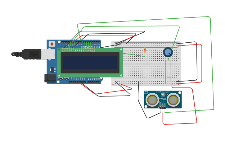 Circuit Design Distance Measuring Device Tinkercad