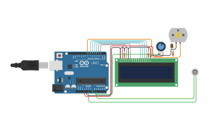 Circuit design Automatic Plant Irrigation System | Tinkercad