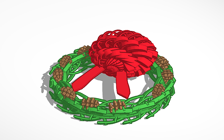 3D design Christmas Wreath | Tinkercad