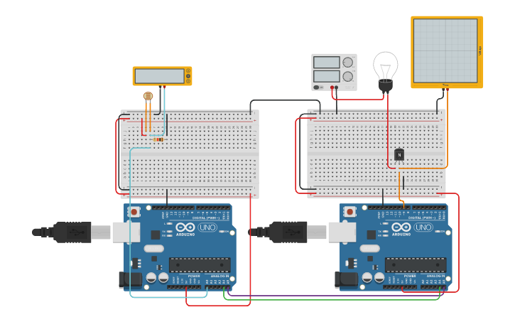 Circuit Design Illumination Control System Using I2c Tinkercad