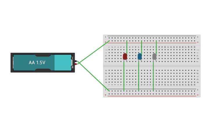 Circuit design Led en paralelo - Tinkercad