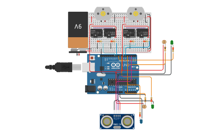 Circuit design robot BT reto - Tinkercad