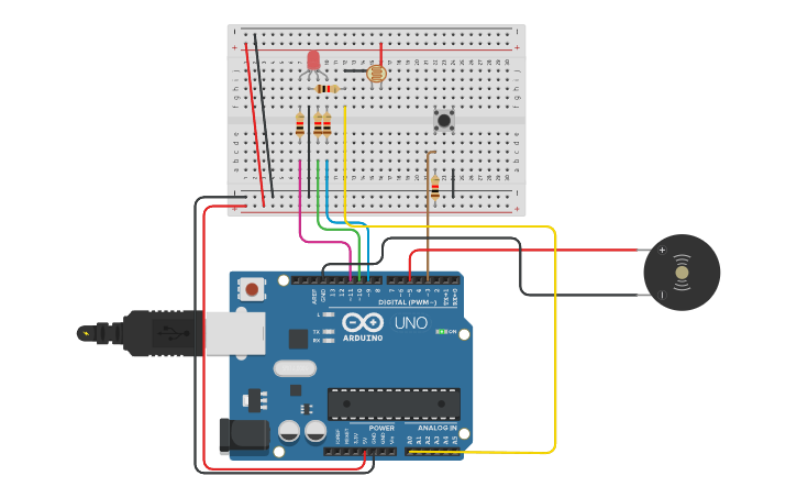 Circuit design rick roll - Tinkercad