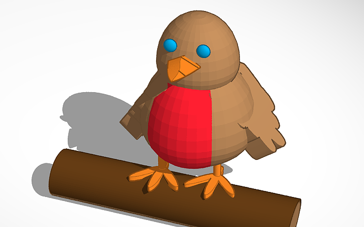 3D design bird *robin* - Tinkercad
