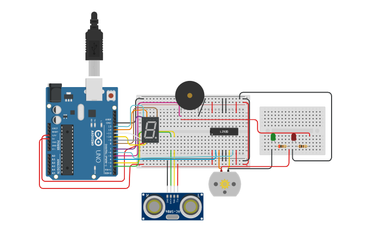 Circuit design Smart Water Tank - Tinkercad