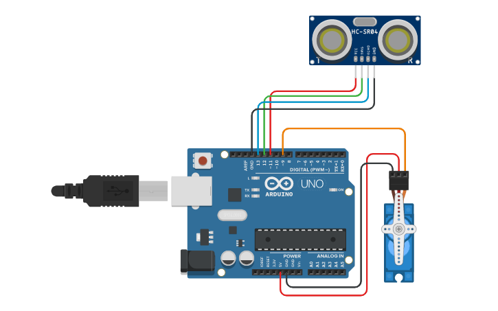 Circuit design Simple Radar | Tinkercad